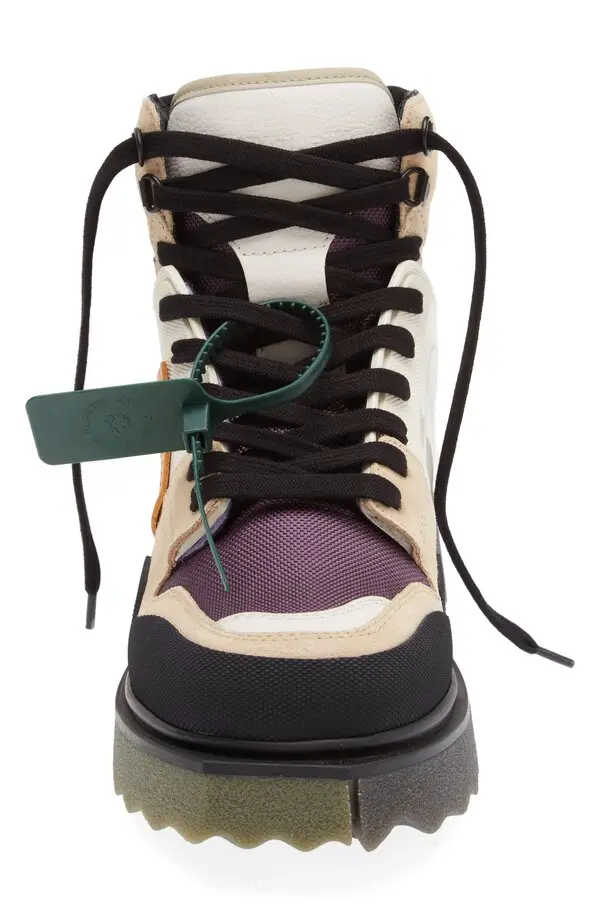 Off-White Sponge Sole Hiking Boot In Sand Purple - 51% Off